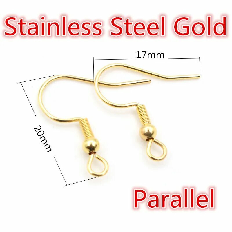 Серьги-петли из нержавеющей стали, Steel Gold-Parallel