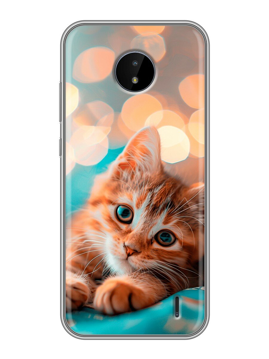 Чехол для Nokia C20 с принтом котик (Нокиа С20)