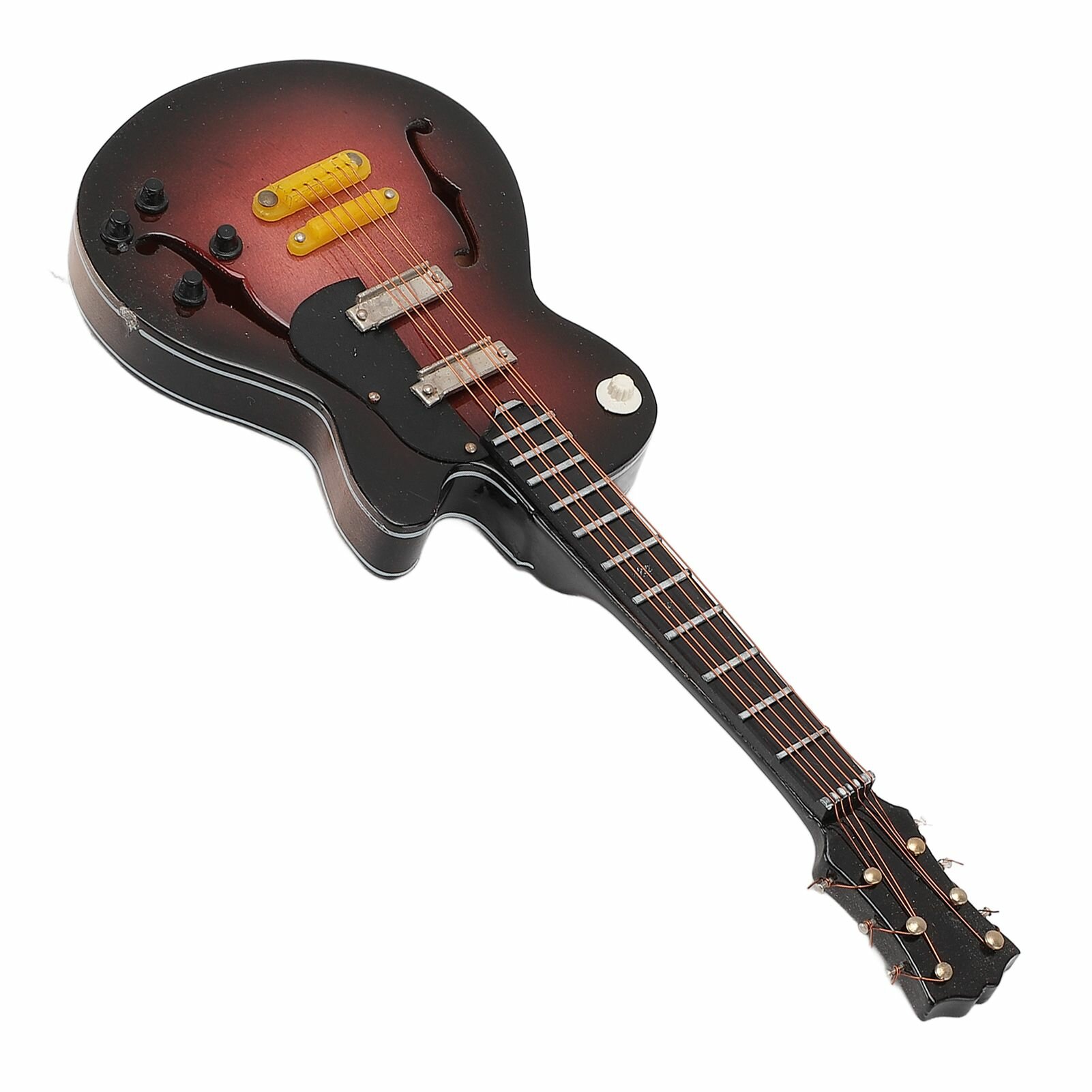 Миниатюрная гитара из дерева, реалистичный дизайн, подарок для коллекционеров и детей, аксессуар для столов и полок