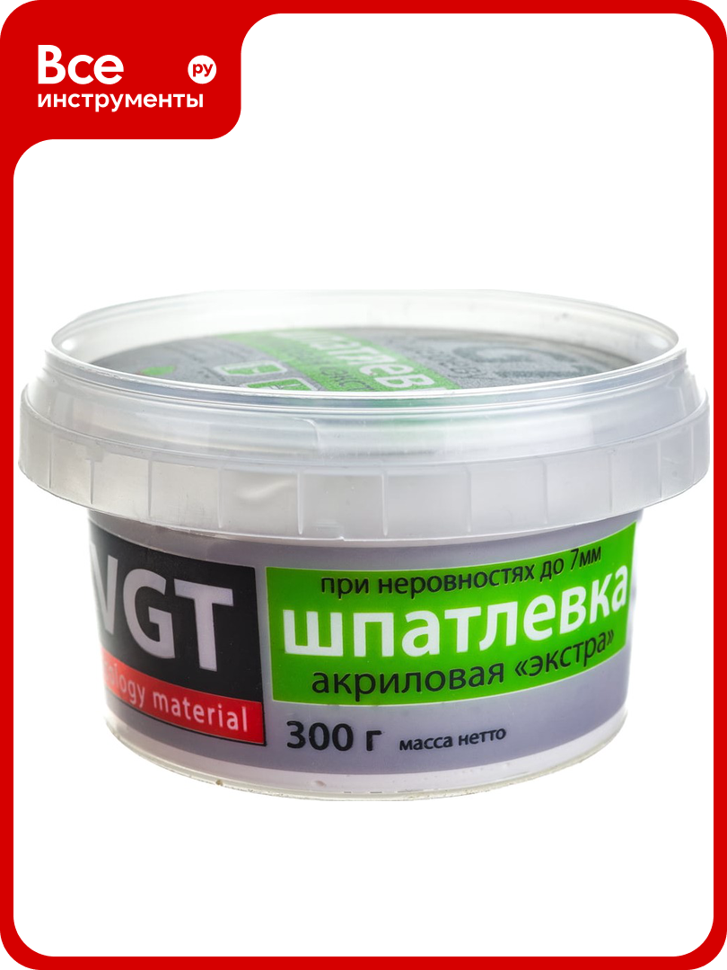 Шпаклевка по дереву Экстра Белая 0,3 кг VGT 11594869