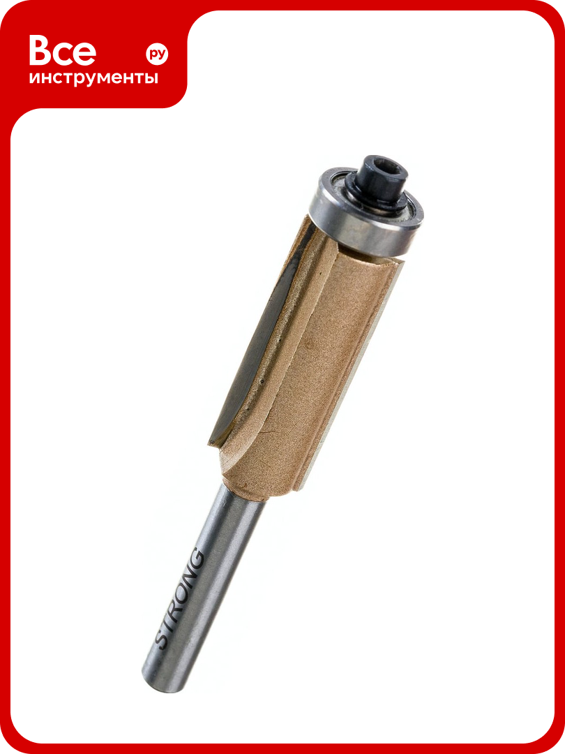 Фреза по дереву кромочная прямая Z2, 12х30 мм, хв-к 6 мм Strong CTФ-10200612