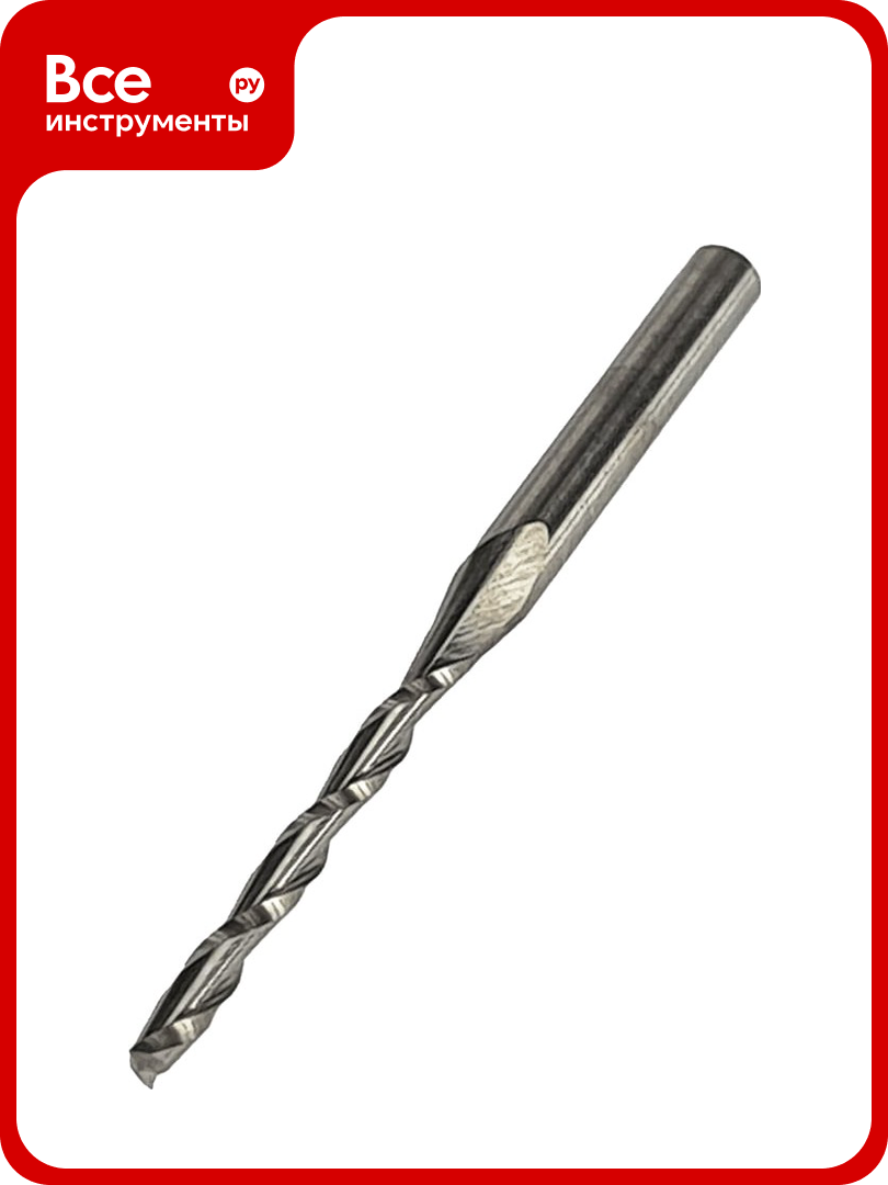 Фреза спиральная двухзаходная верхний рез для ЧПУ (2x22x45 мм; S=3.175 мм; Z2), фрезерных станков