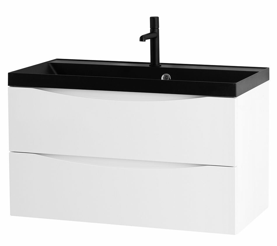 Тумба с раковиной BelBagno Marino 80 подвесная Bianco Opaco с раковиной BelBagno 80/45 ART-AST-NERO