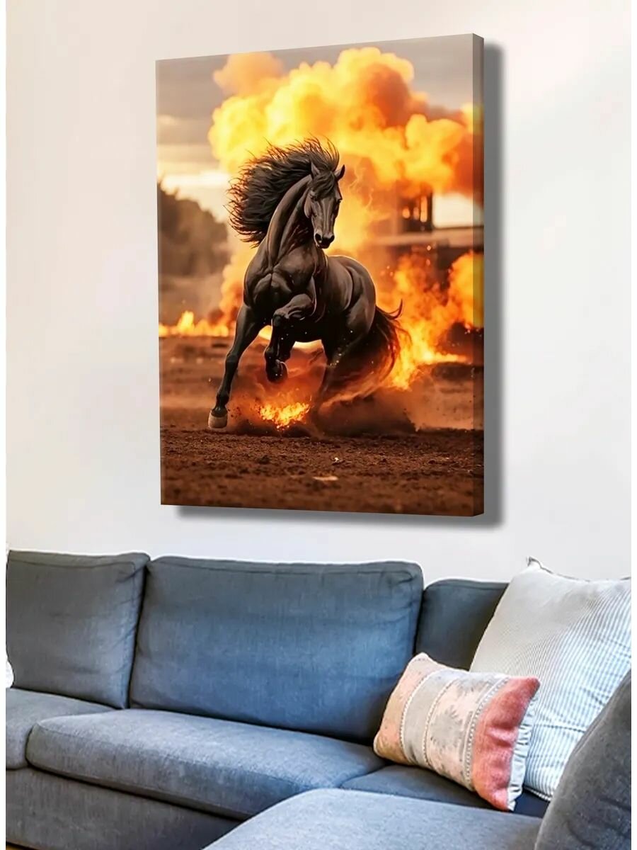 Картина Огненный галоп галерейная 30х40см 1шт.
