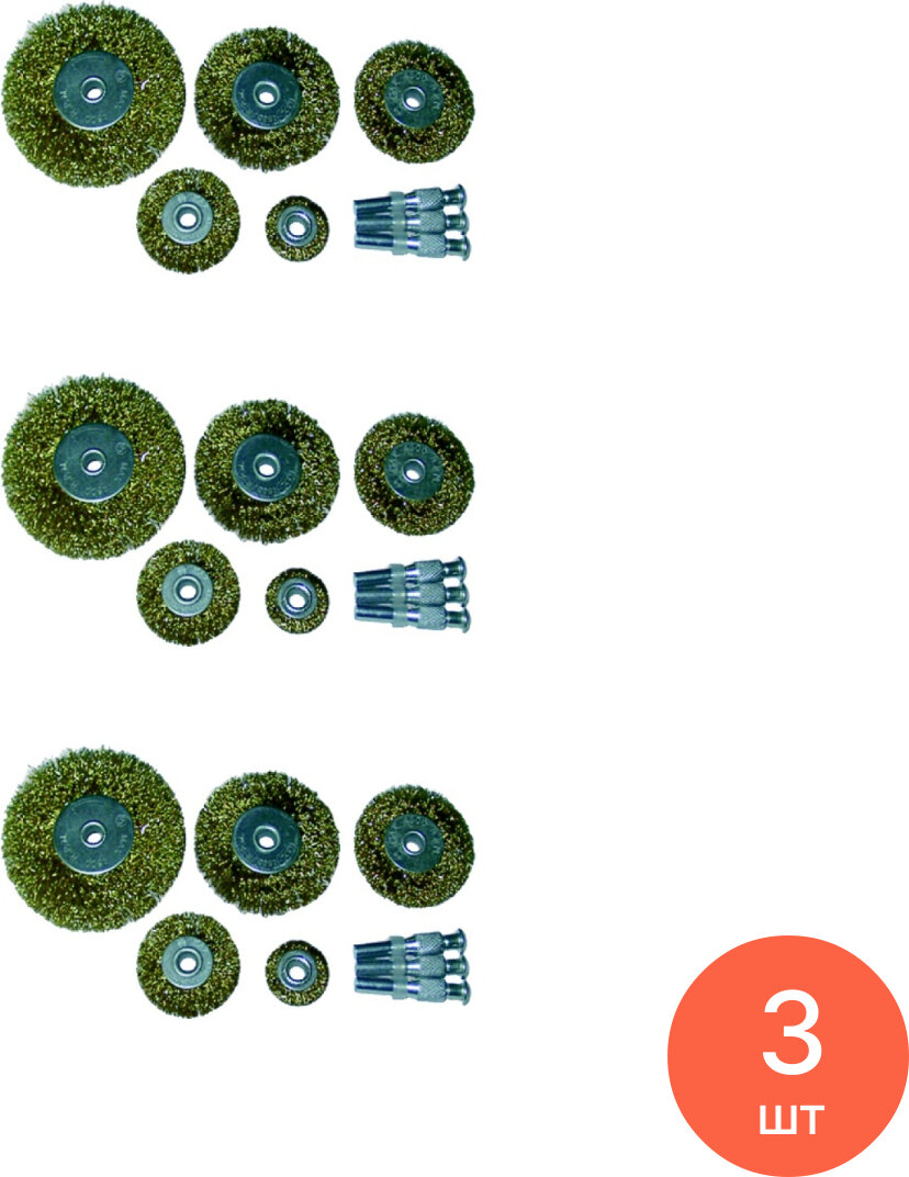 Щетка крацовка 888 для дрели плоская, крученая, стальная проволока, 5шт. / инструменты (комплект из 3 шт)