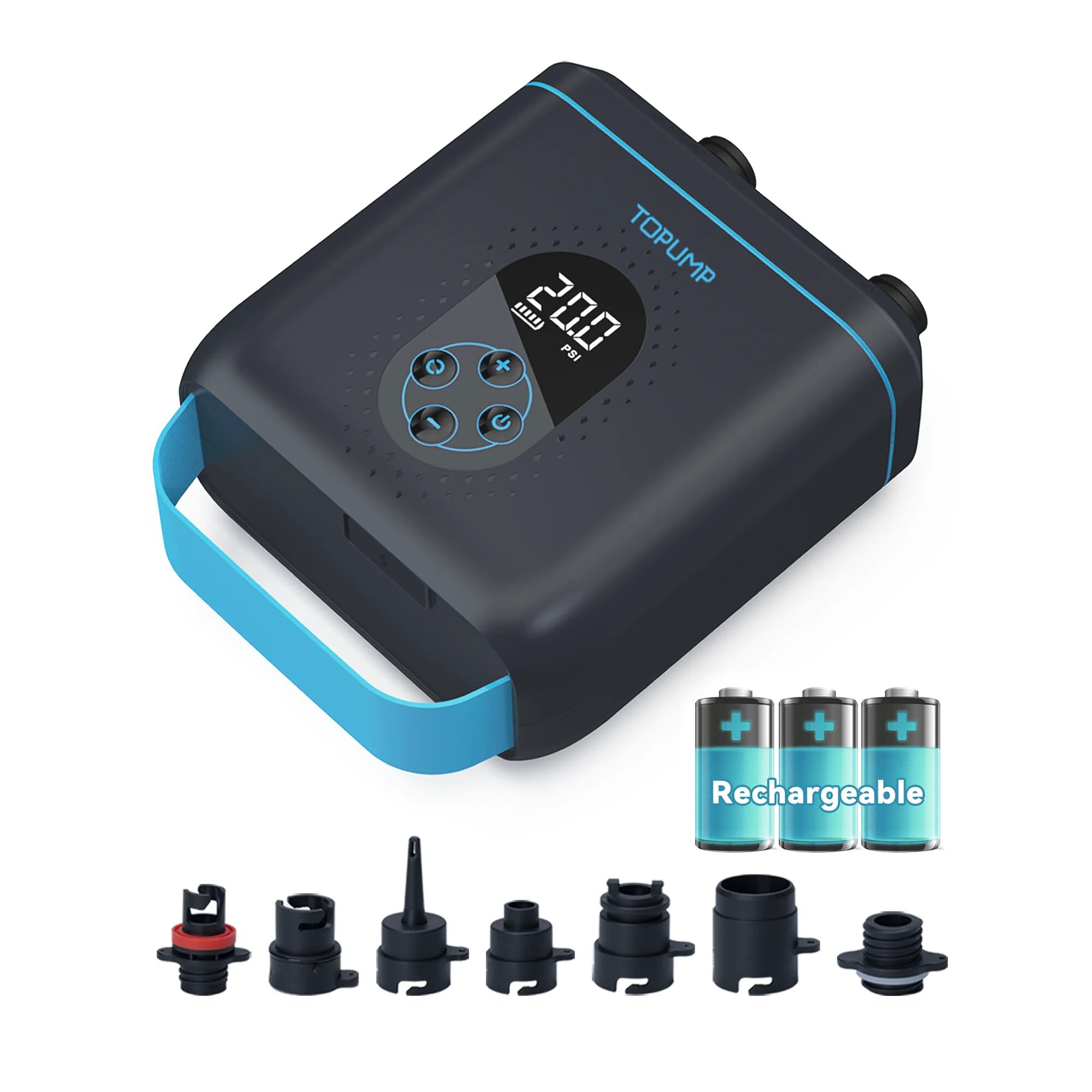 TOPUMP TPS260 20PSI Макс. электрический насос AIr для надувной палатки с аккумулятором 4000 мАч, электрический SUP-насос для съемной лодки, каяка, TOPUMP TPS260