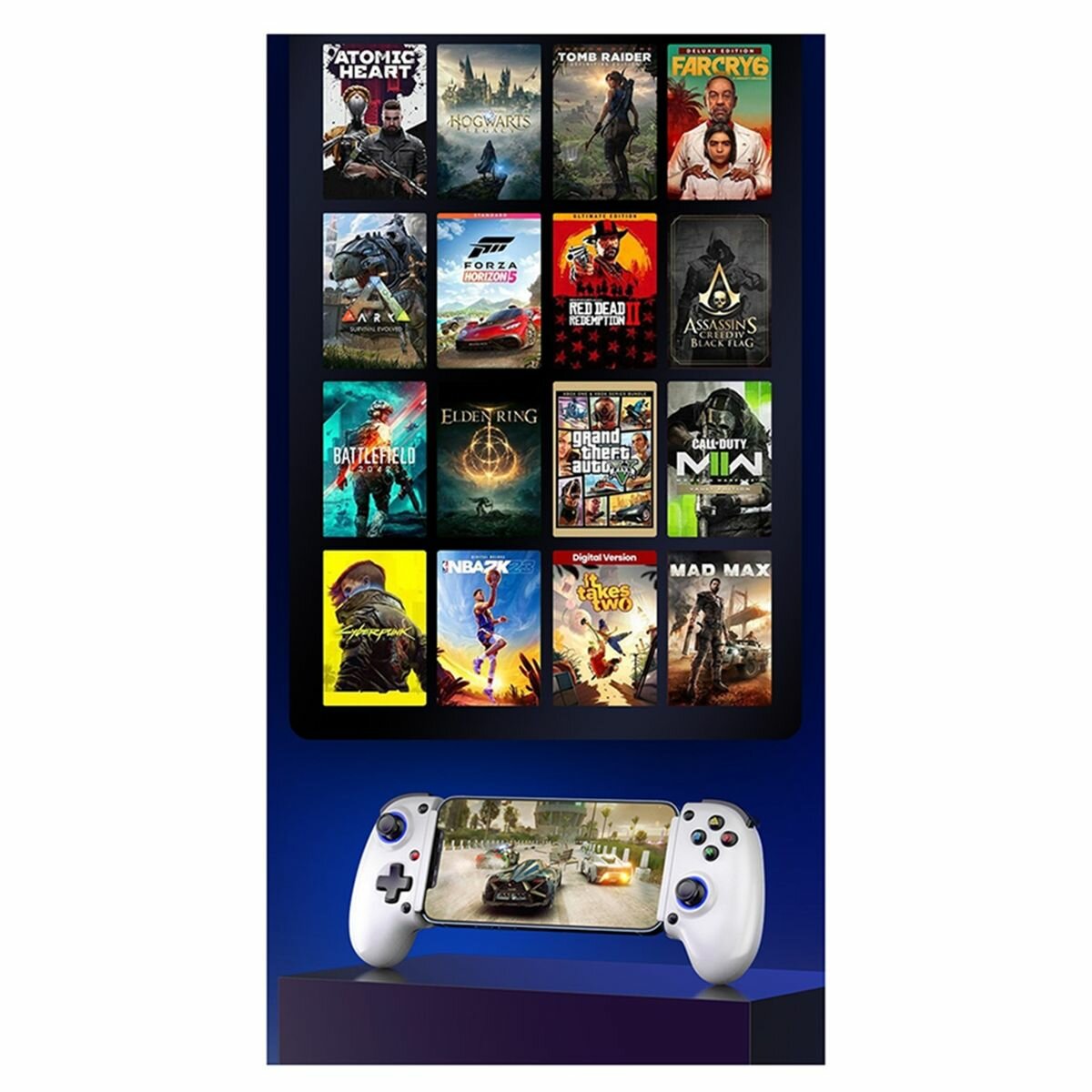 Геймпад D10 Stretch для планшета Delta PS4 Android IOS SwitchXBOX Белый — фото 1