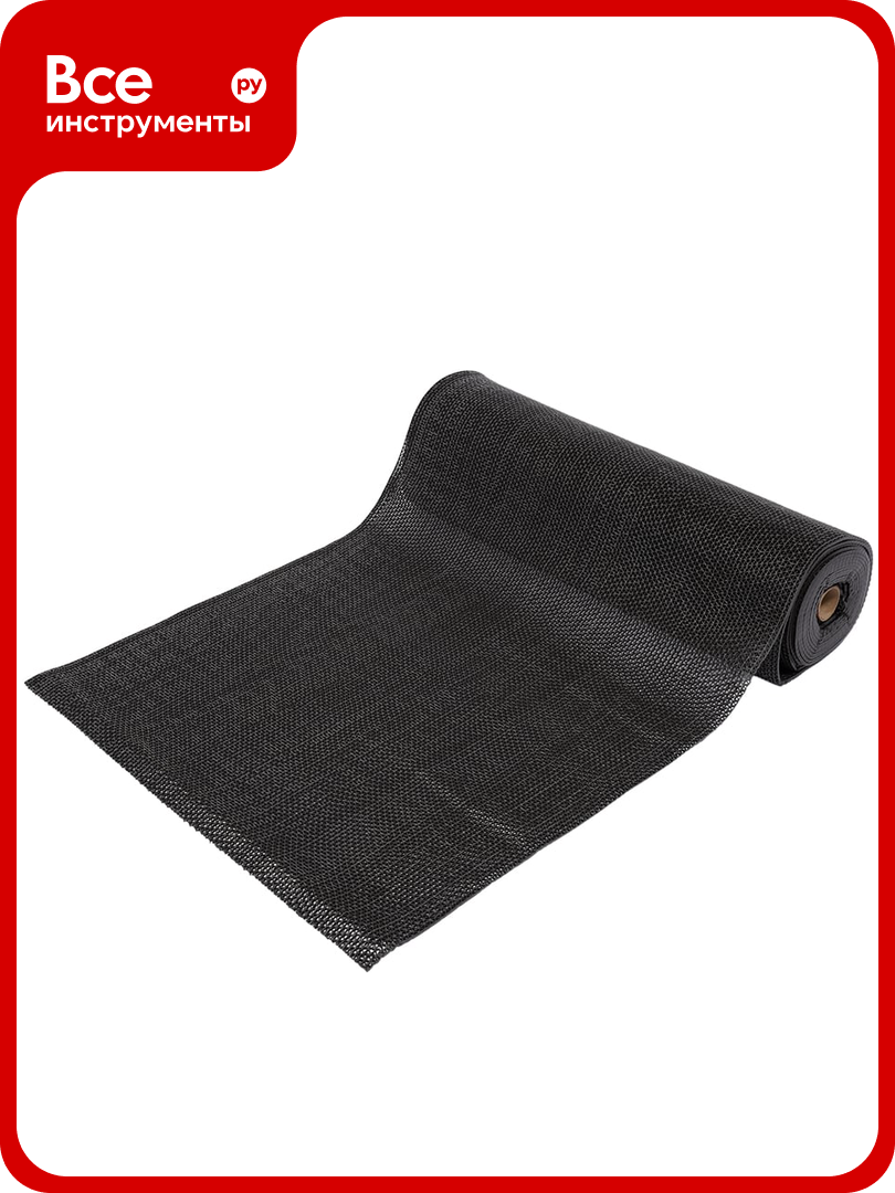 Коврик-дорожка VORTEX ПВХ 5 мм 0,9х10 м, против скольжения, черный 22157, защиты от влаги