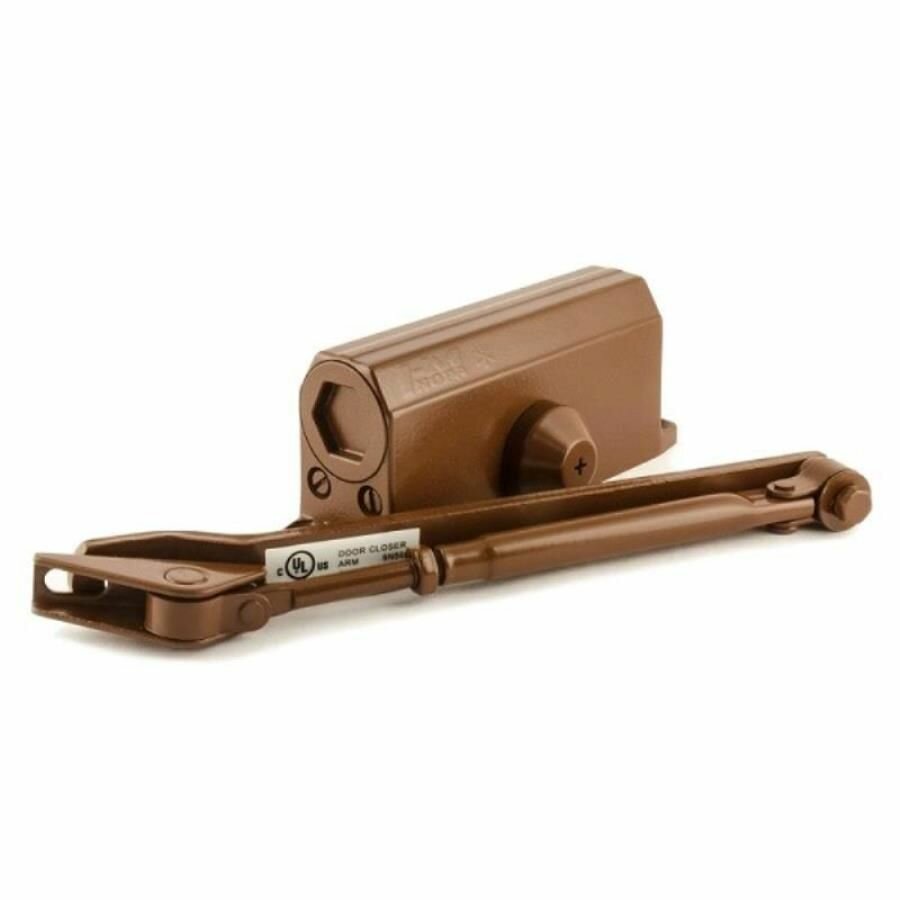 Гидравлический дверной морозостойкий доводчик с ФОП - коричневый