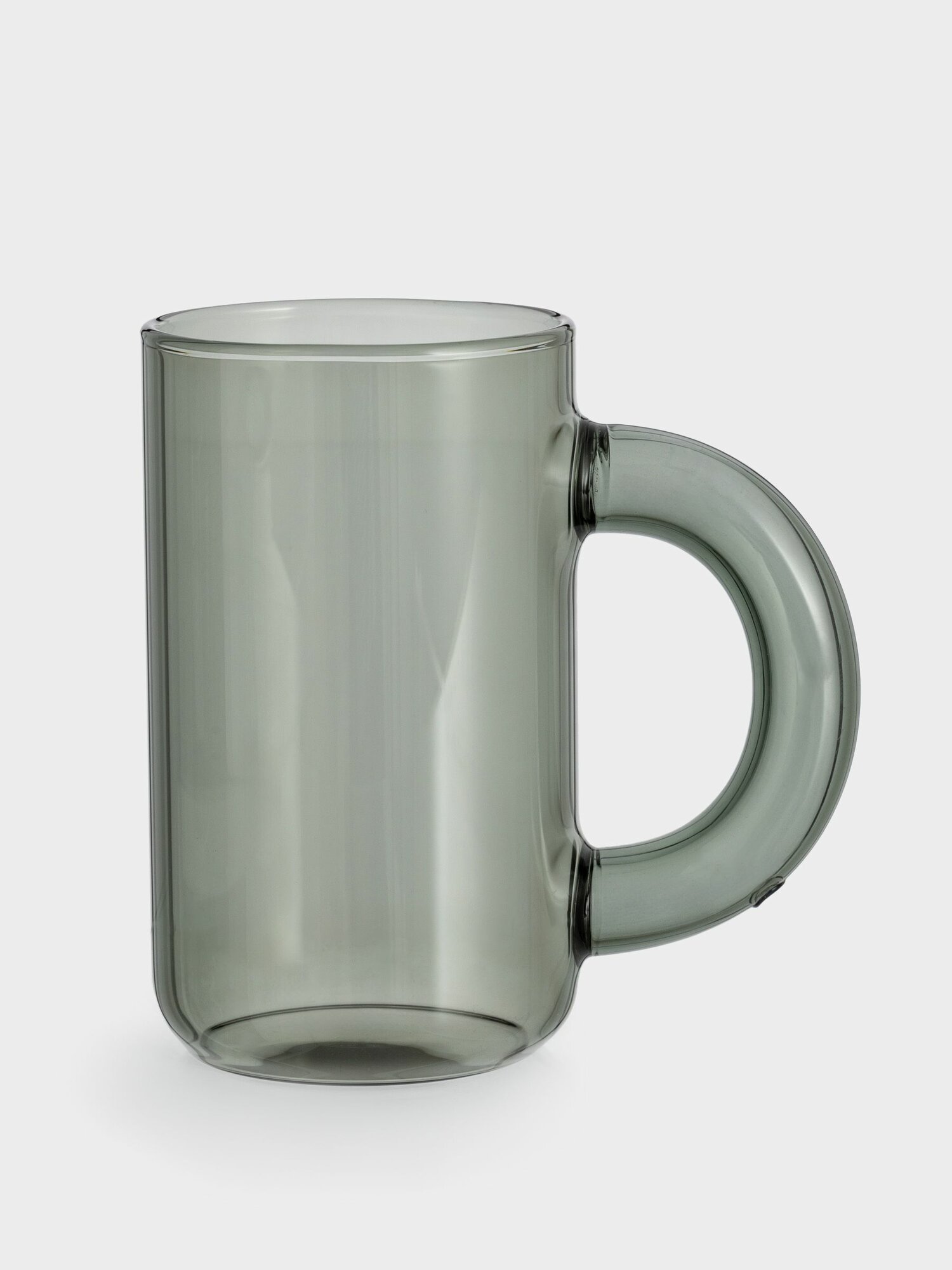 Кружка для чая Kuchenland, 360 мл, стеклянная Б, серая, Clear grey