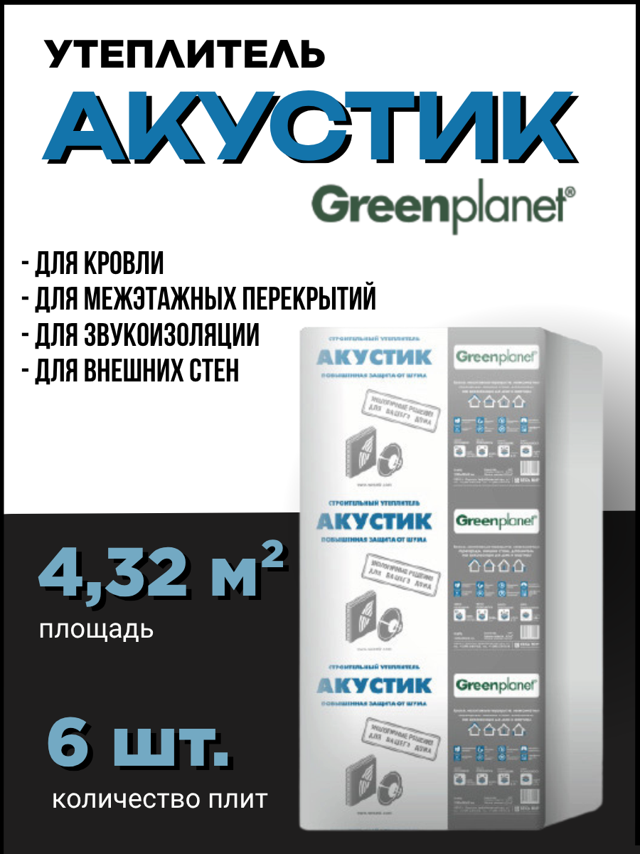 Утеплитель строительный Акустик Грин Планет