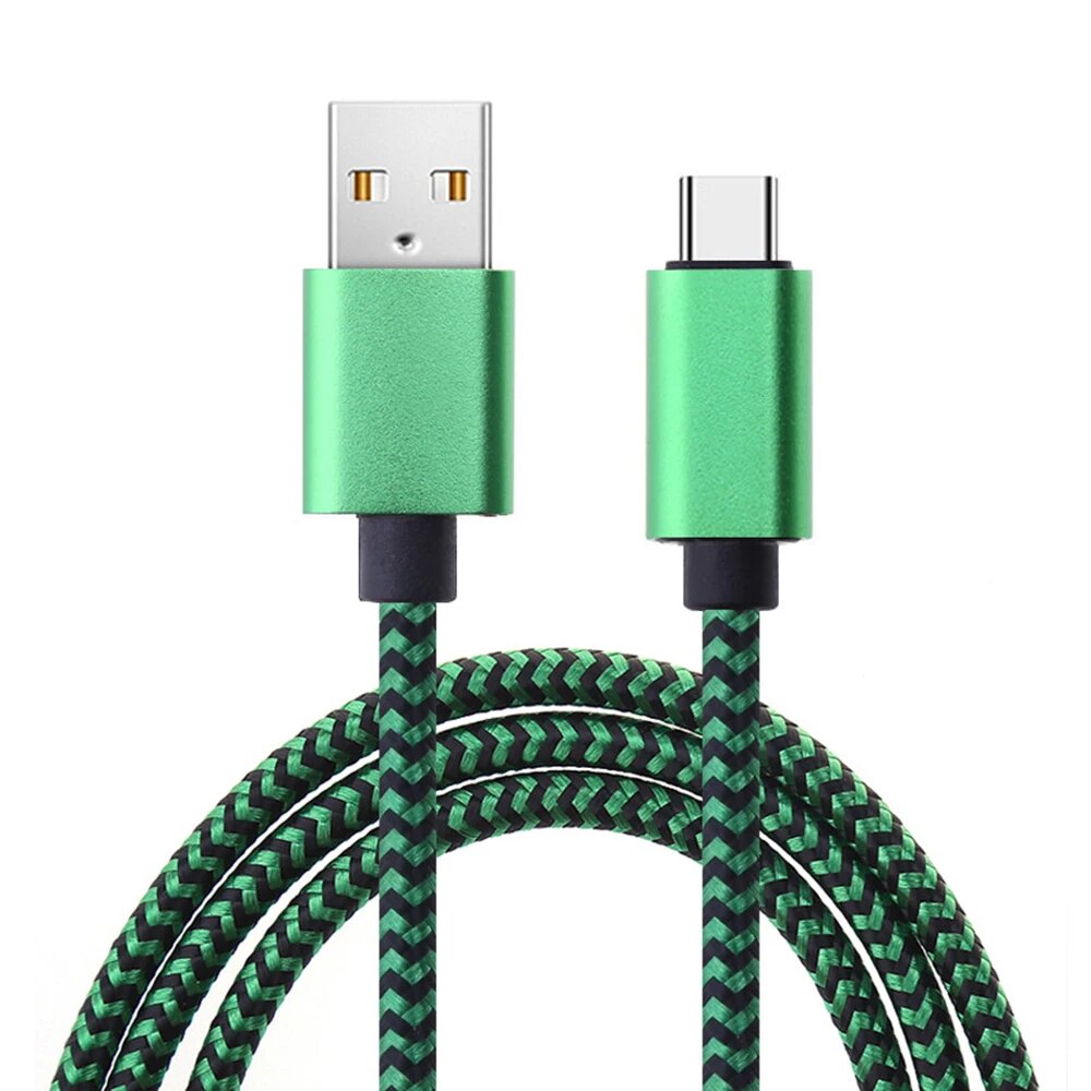 Кабель USB Type-C 2.4A Для Быстрой Зарядки И Синхронизации Данных Для Смартфонов Samsung, 2m, Green