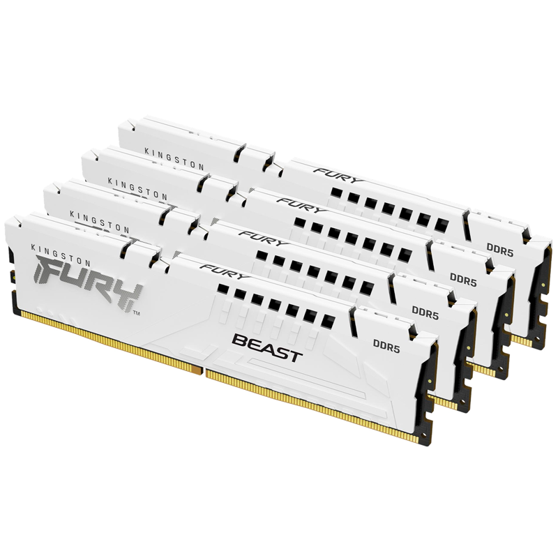 Оперативная память Kingston 64GB 6000MT/s DDR5 CL40 DIMM (Kit of 4) FURY Beast White XMP (Kingston KF560C40BWK4-64)