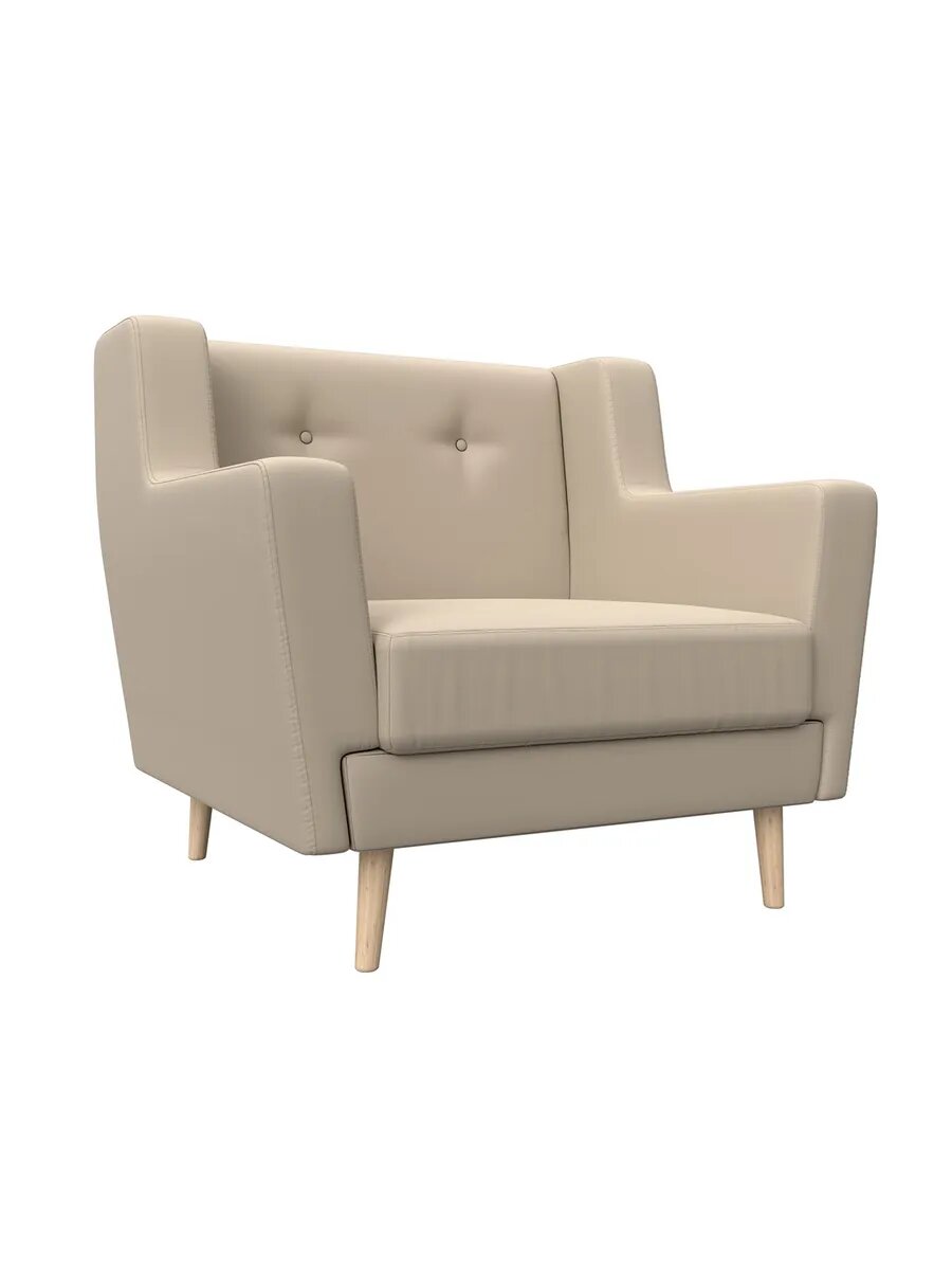 Кресло Брайтон, 79х86х78 см, нераскладное, на деревянных ножках, экокожа