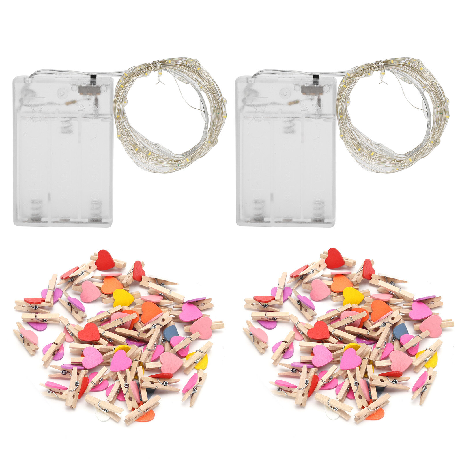 2 шт. 50 LED фото-гирлянды на батарейках, 5 м, для вечеринок и Рождества