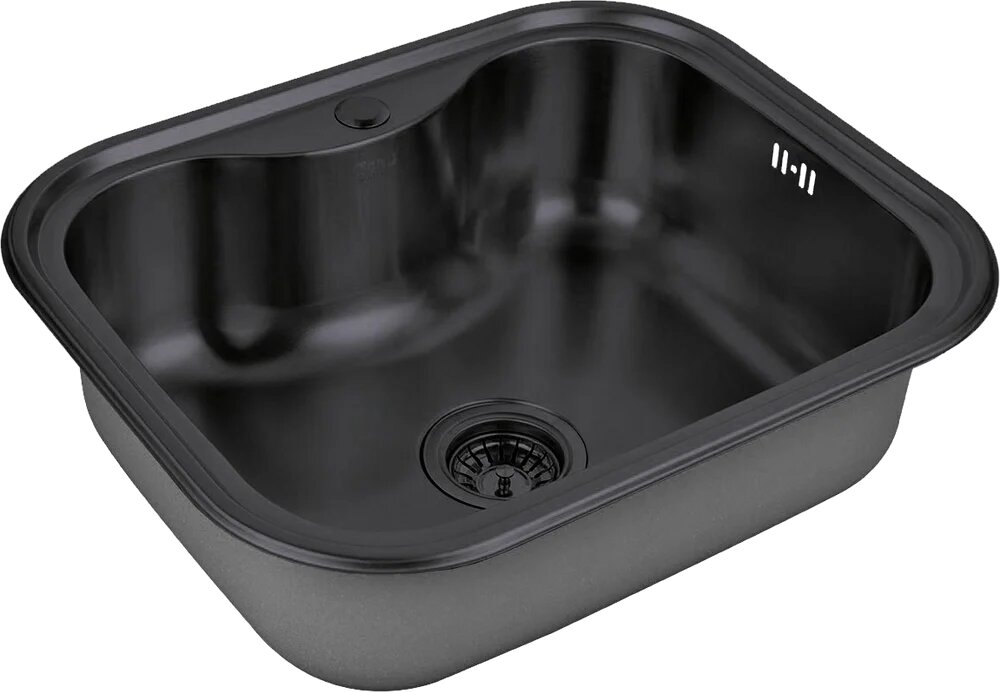 Мойка кухонная Zorg Inox PVD SZR 5848 GRAFIT металлическая, 58x48, прямоугольная, мойка для кухни, черная, серая