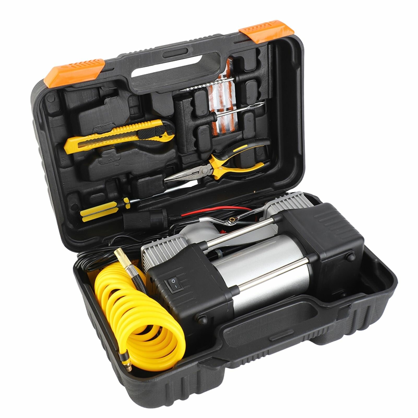 Компрессор воздушный двухцилиндровый с функцией предустановки давления