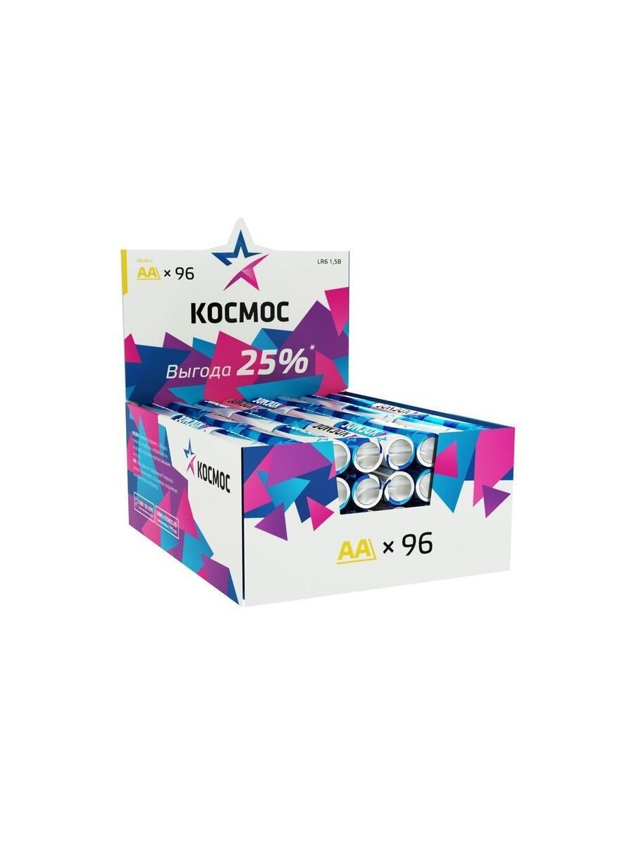 Элемент питания алкалиновый AA/LR6 (уп.96шт) космос KOCLR6_96BOX