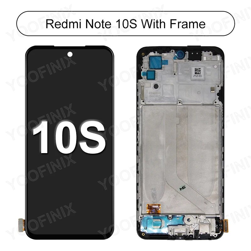 ЖК-дисплей AMOLED 6,43 дюйма для Redmi Note 10, 4G дисплей, сенсорный экран для Xiaomi M2101K7AG, Redmi Note 10S, ЖК-дисплей M2101K7AI, запасные части Note 10S With Frame
