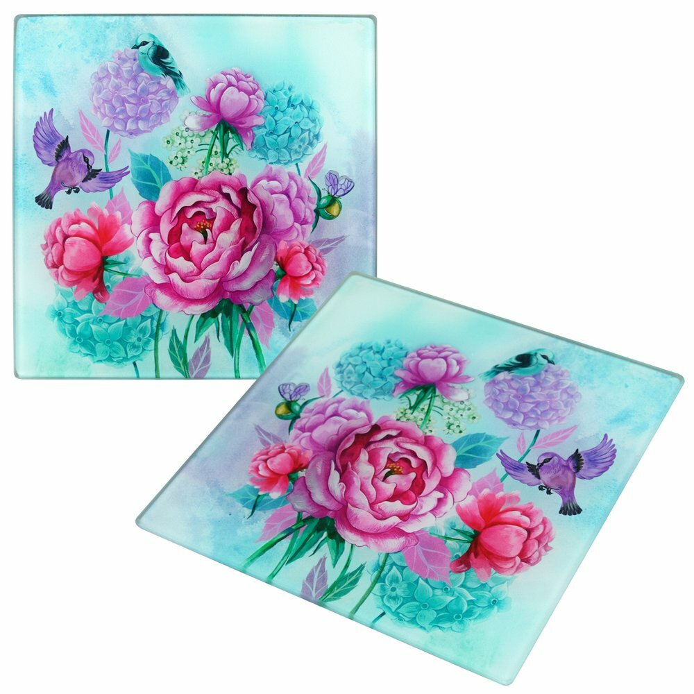 Доска разделочная стеклянная, подставка под горячее. Размер 18х18 см.