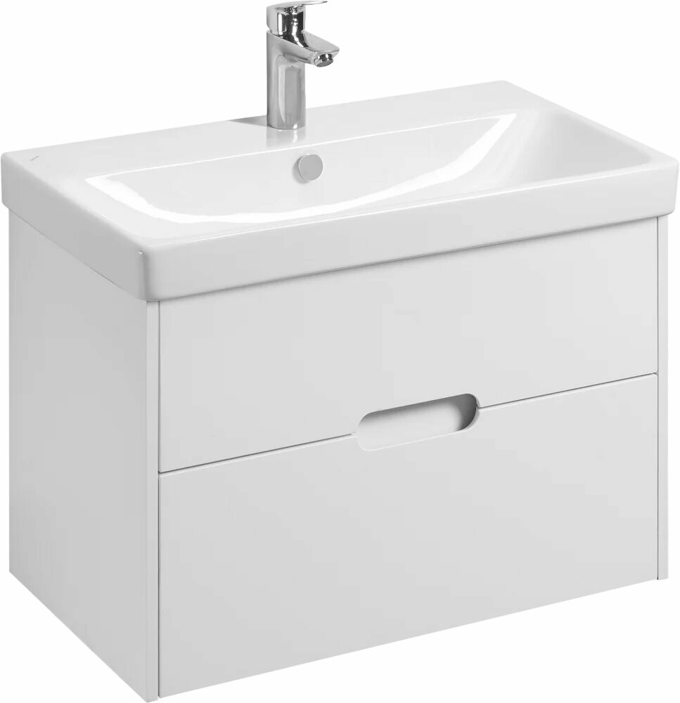 Тумба под раковину без столешницы AQUATON Оливия 80 матовый белый