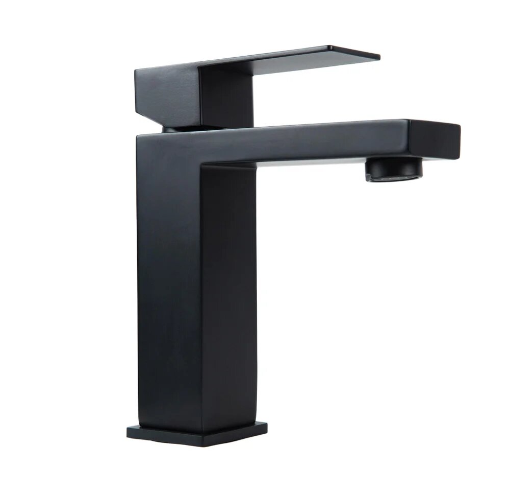 Смеситель для раковины BOND Smart B67-2188 черный, матовый, кран для ванной в раковину, из нержавеющей стали, рычажный, с керамическим картриджем, с функцией экономии расхода