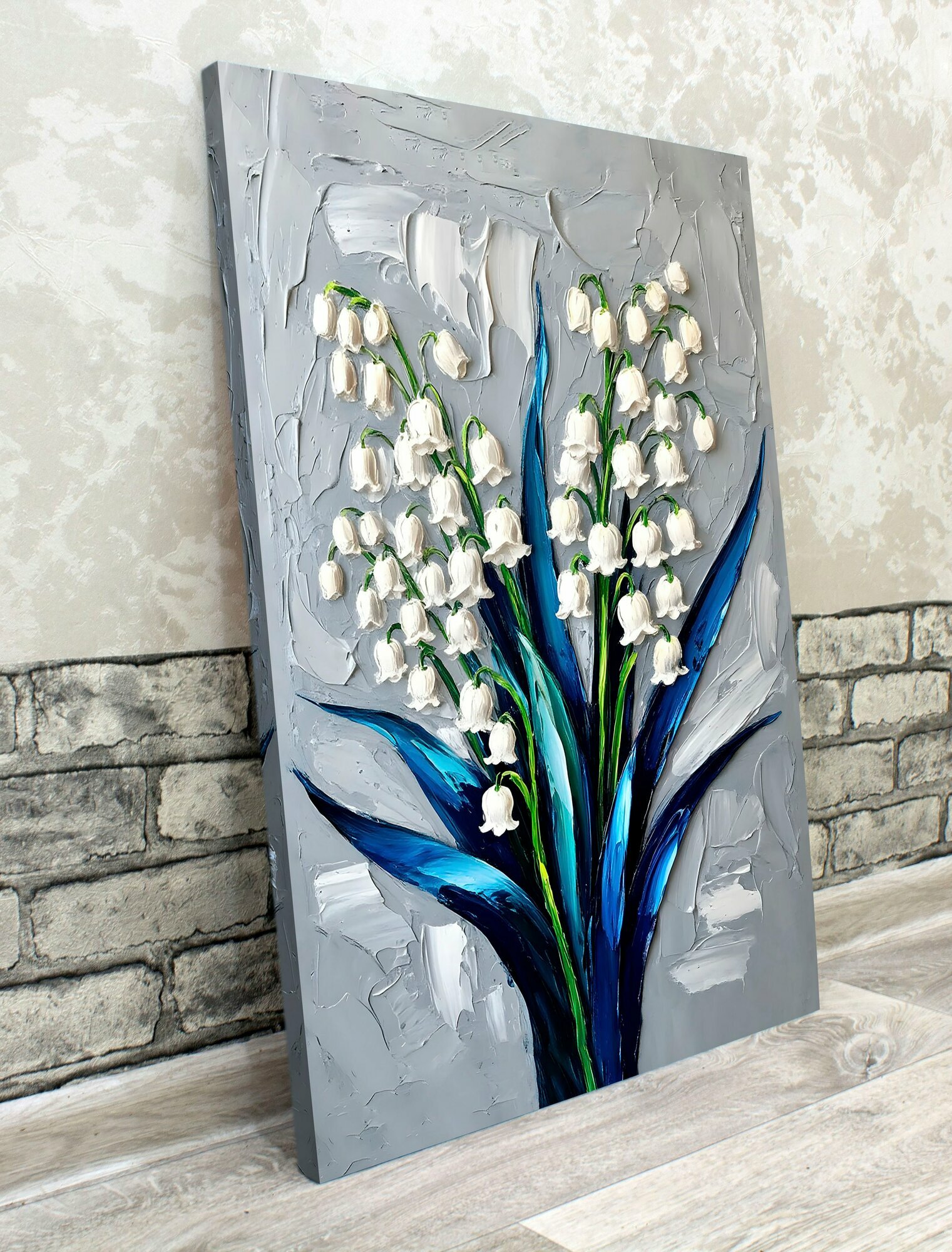 Картина модульная на стену "Ландыш серебристый" 50 сантиметров х 70 сантиметров