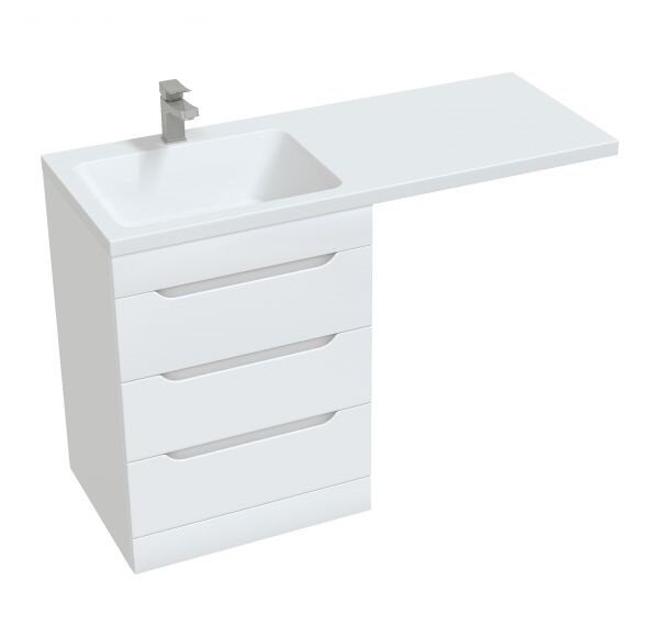 SOHO 60 Quadro тумба напол под стир. машину + раковина Fly-2 120 чаша слева+кронштейн правый, MIRSANT