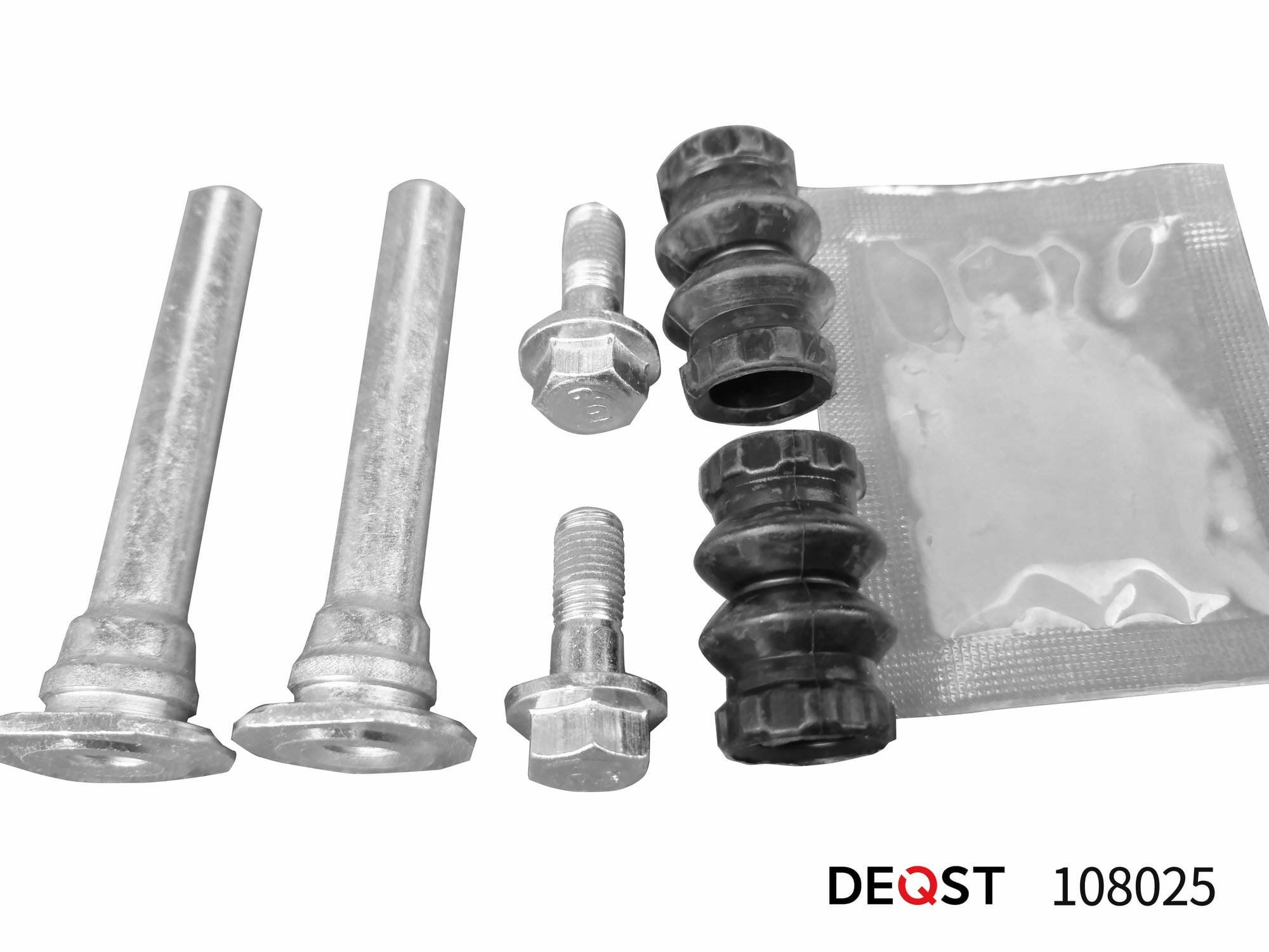 Ремкомплект суппорта Deqst 108025 направляющие переднего Mitsubishi Carisma (95-06), Colt 4 (04-12), Space Star (98-04), Nissan Almera (00-), Renault Trafic 2 (01-), VW Transporter 5-6 (03-)