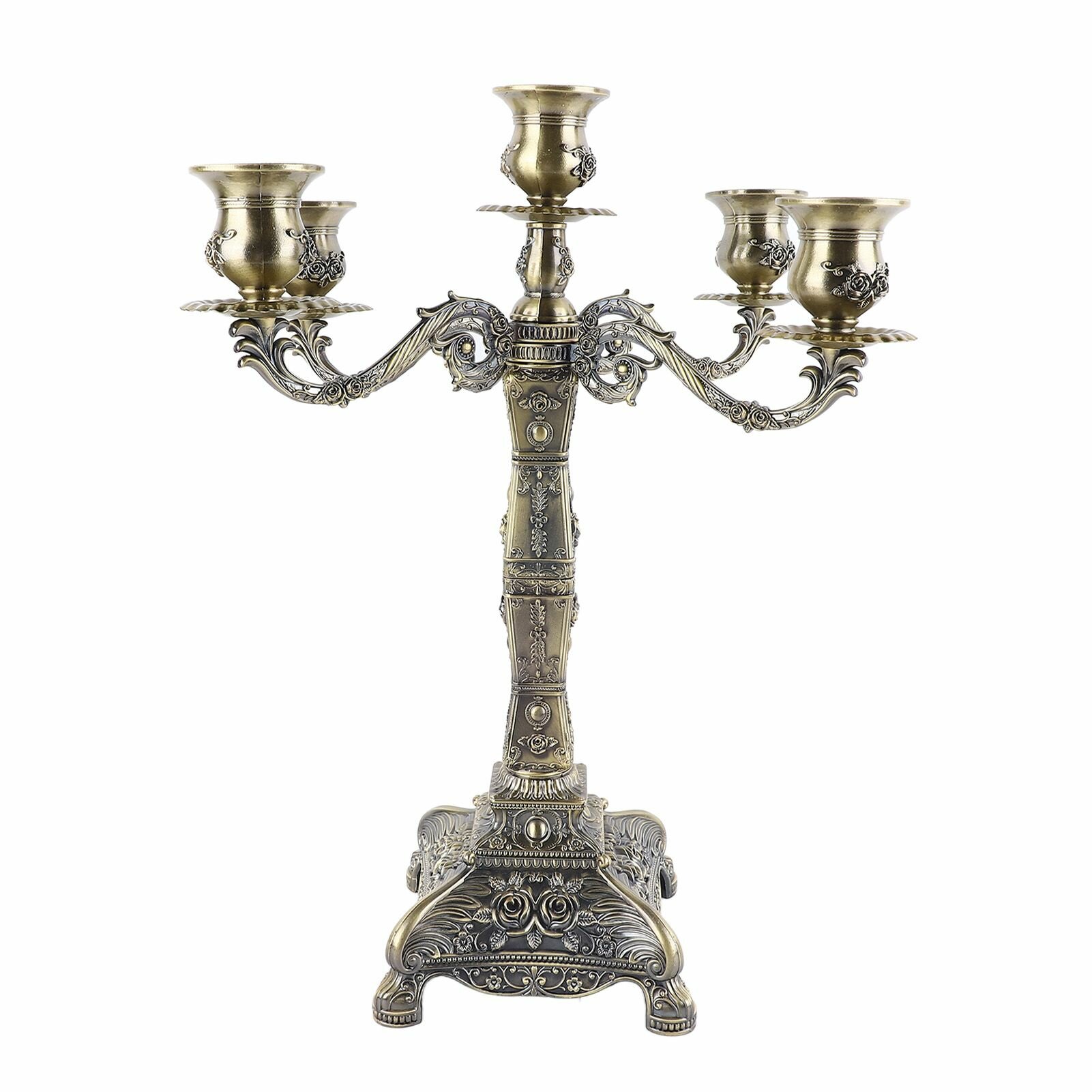 Бронзовый канделябр на 5 свечей ретро