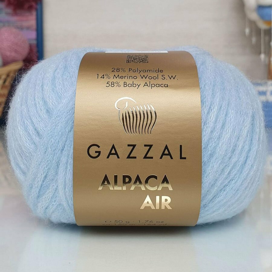 Пряжа Gazzal ALPACA AIR 111 голубой (4 мотка)