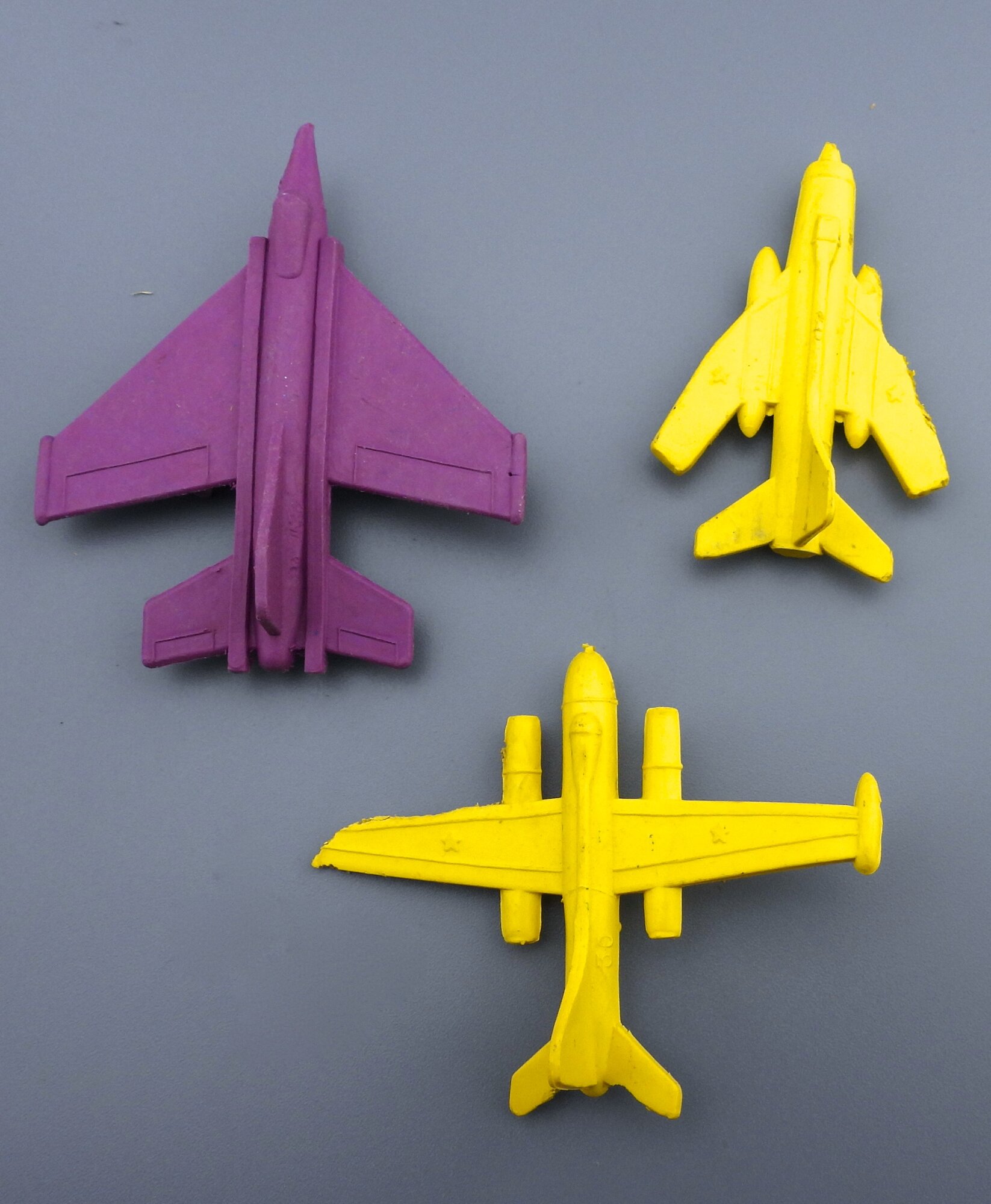 Самолетики 3 шт плотная резина СССР