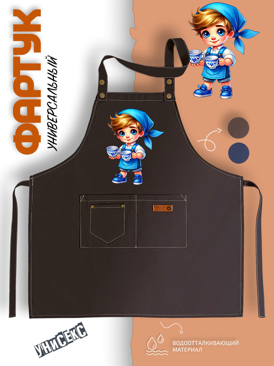 Фартук кухонный ребенок уневерсальный с принтом поварской для кухни