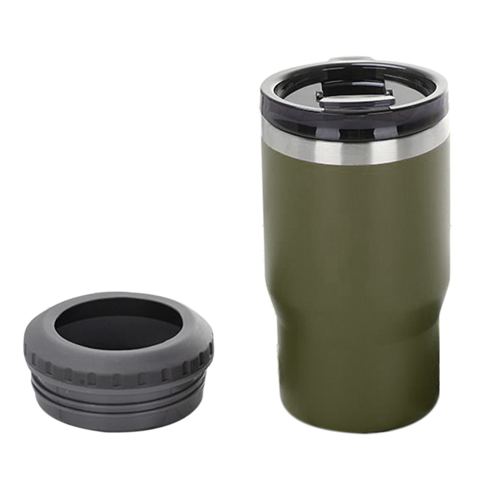 14oz Can Bottle Insulated Holder 304 Stainless Steel Cooler for Outdoor Drinking Car OD Green