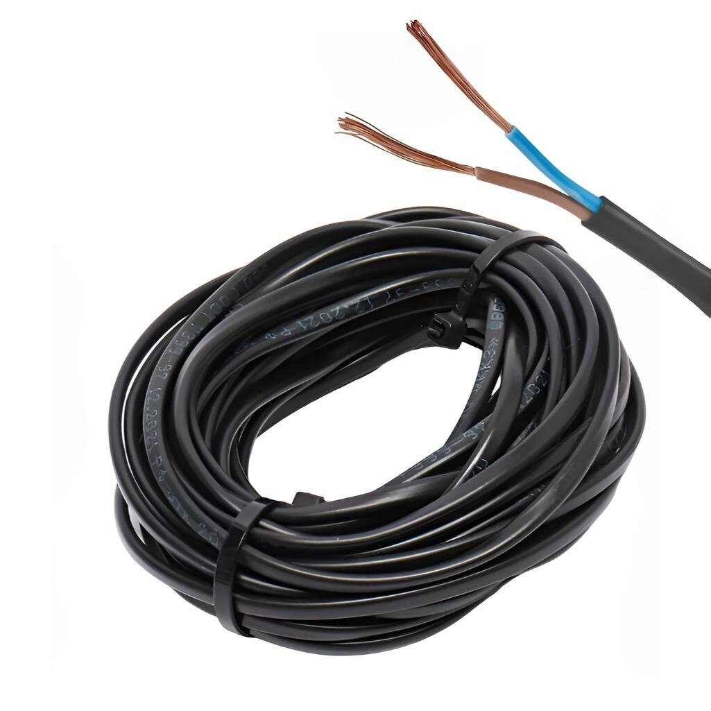 Провод силовой ШВВП Москабель 2х0.5 кв. мм, установочный, черный, длина 1 метр