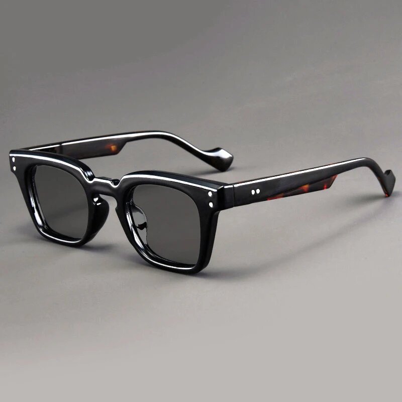 Эрикколе Black Leopard ретро квадратные солнцезащитные очки -2.0