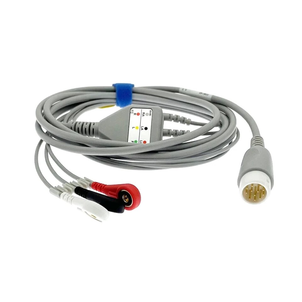 Кабель ЭКГ совместимый с Philips 12-контактный 3-Lead Snap