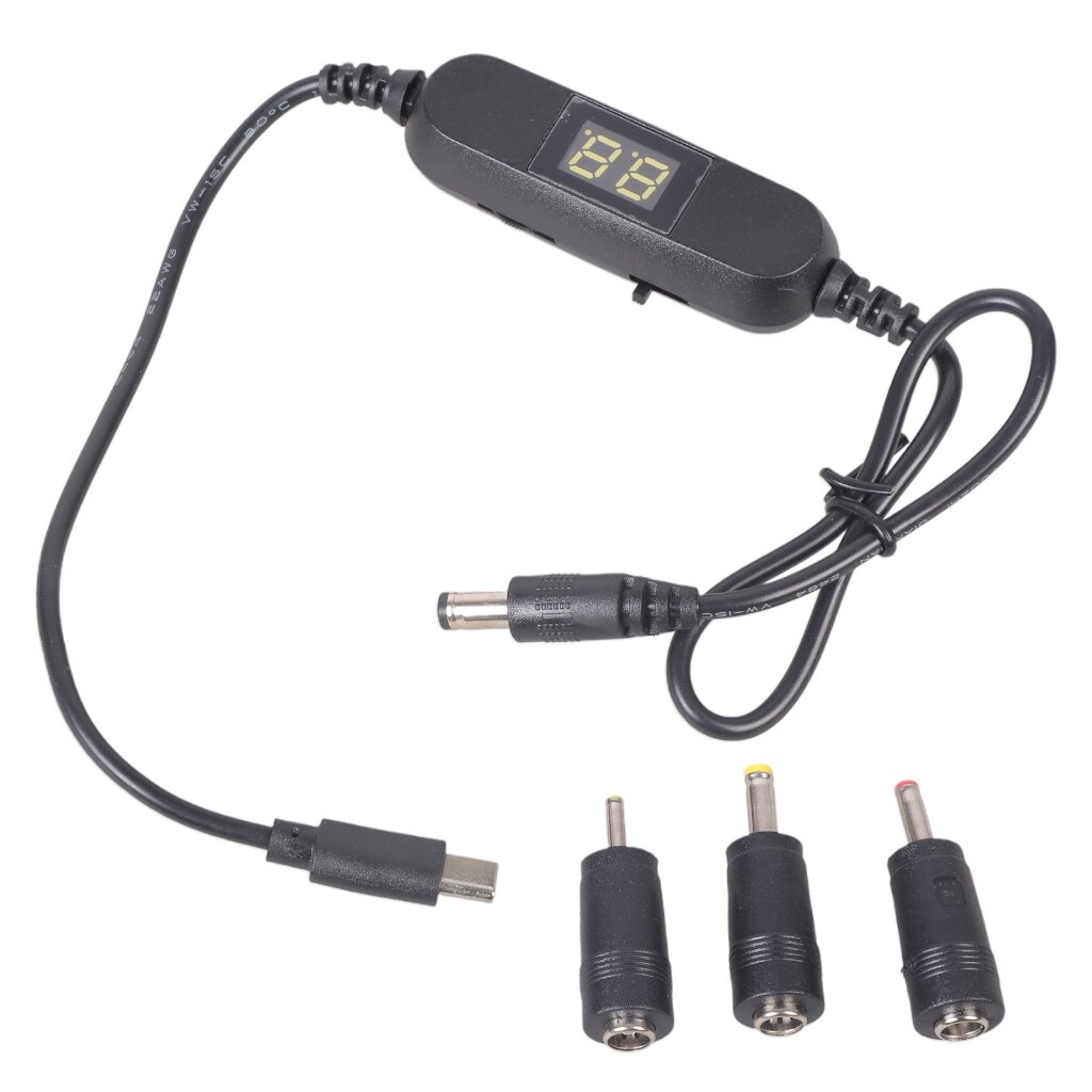 Кабель для регулирования напряжения с цифровым дисплеем типа C + 3 адаптера