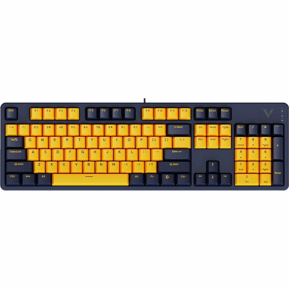 Клавиатура RAPOO игров. механич. проводная V500PRO, цвет - желтый/синий, 2379989