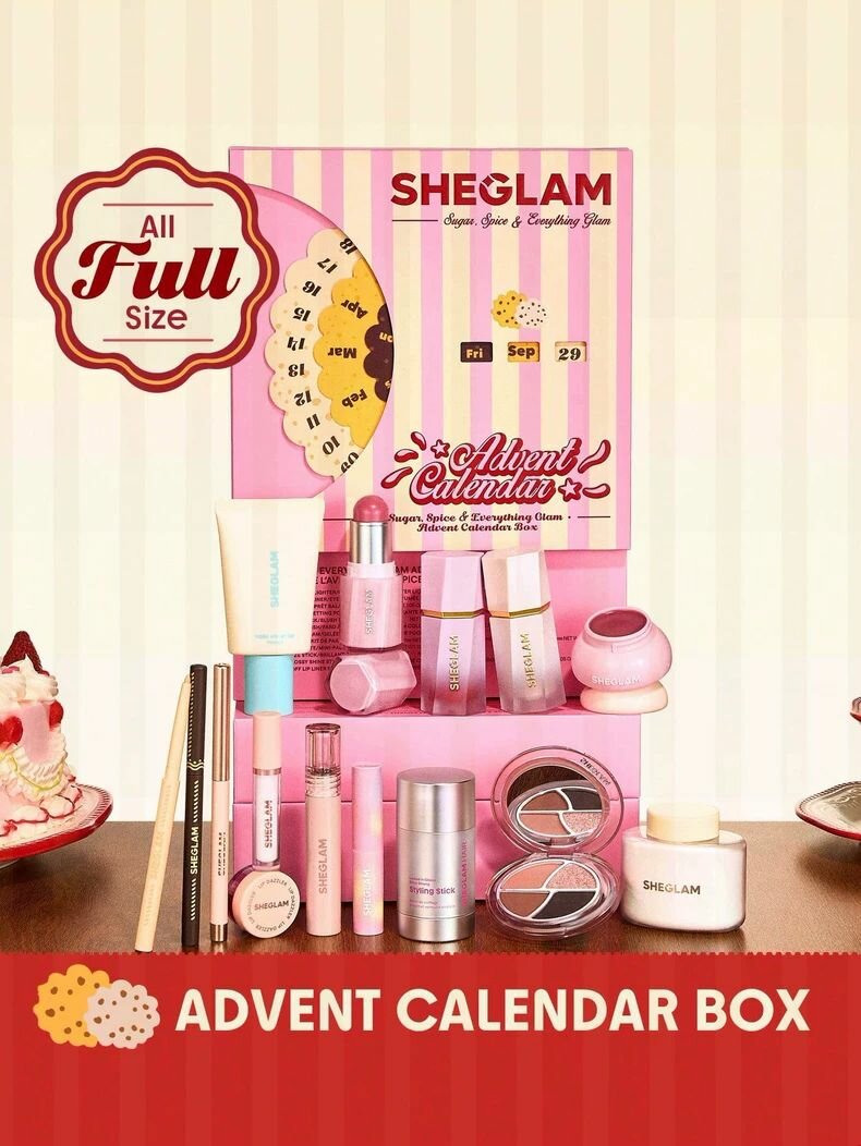 Sheglam Sugar, Spice & Everything Glam Advent Calendar Box 2025 Новогодний календарь с косметикой-wanghaoxiang