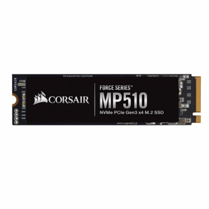 960 ГБ SSD M.2 накопитель CORSAIR MP510 (CSSD-F960GBMP510B) - PCI-E 3.0, чтение - 3480 Мбайт/с, запись - 3000 Мбайт/с, 3D TLC NAND