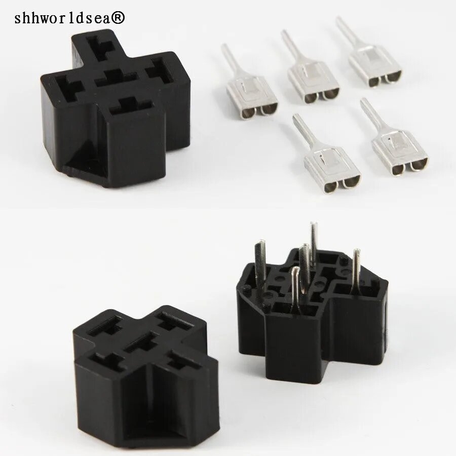 10 компл, 50 компл, 100 компл, 500 компл.-6,3 мм, держатель реле, общие автомобильное реле, 4 контакта, 5 контактов, печатная плата, модель автомобиля, релейная розетка, 10set