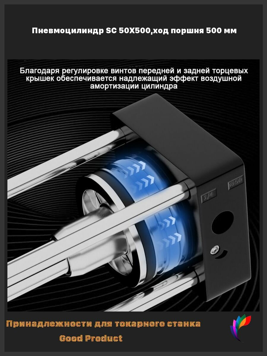 Пневмоцилиндр SC 50X500, ход поршня 500 мм