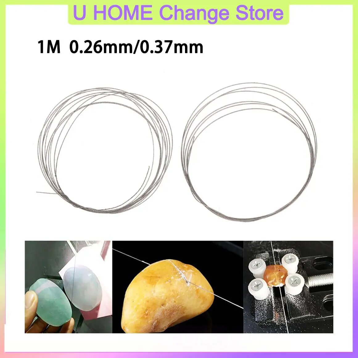 1 м, 0,26 дюйма, 0,37 мм, алмазная проволока, пильный диск, Нефритовый силиконовый инструмент для резки драгоценных камней, струны для металла, искусственной древесины 0.37mm