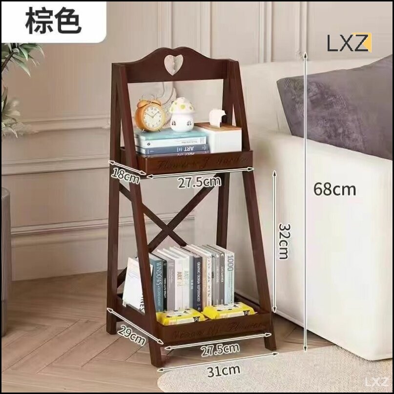 Складная полка "Премиум", 2 секции, бежево-темно-коричневая, пластик, 31x29x68см