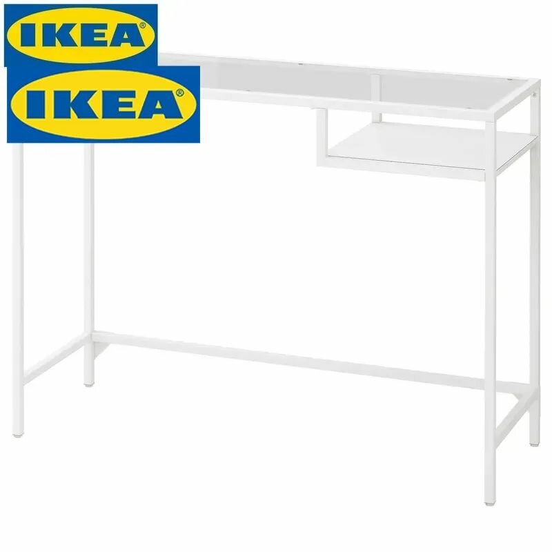 Стеклянный компьютерный стол икеа / Стол письменный для ноутбука IKEA