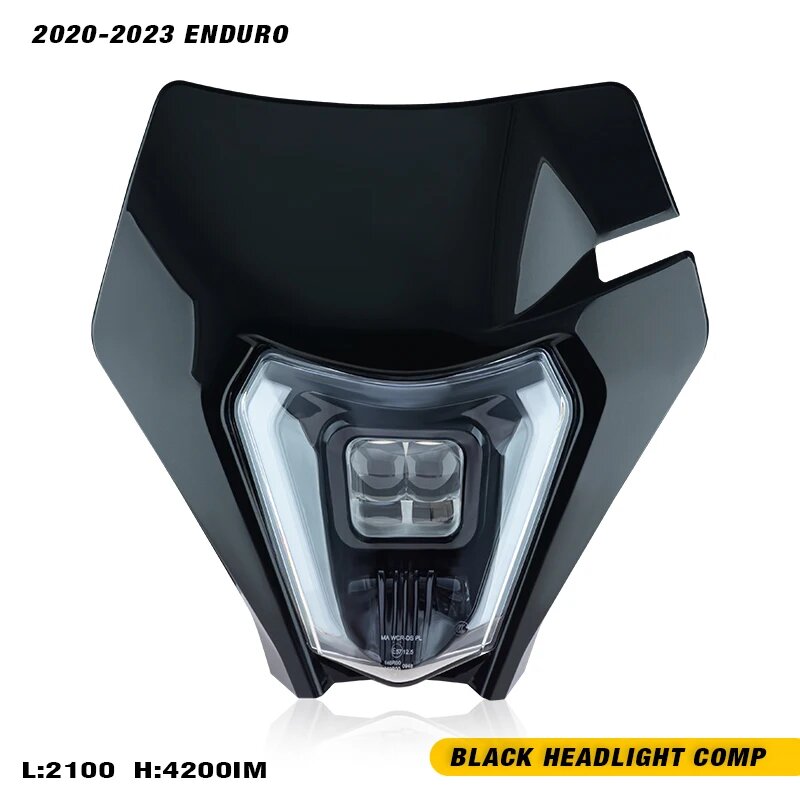 Мотоциклетная фара POWERZONE для KTM EXC SXF XCW MX 2014-2023, фара, фара, супермото, велосипед для грязи, эндуро, большинство ярких Черный, 20-23 Black Light