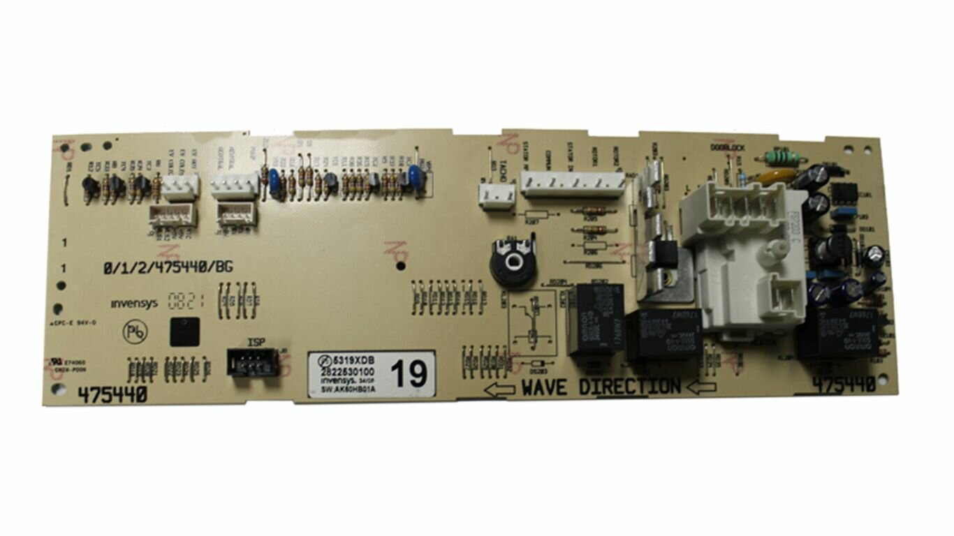 Модуль для стиральной машины BEKO 2822530100, 2818180540, 2818180541 (информация на корпусе: 2822530551, WKD 24500 T, информация на плате: 5319XDD, AK60HB01A). Товар уцененный