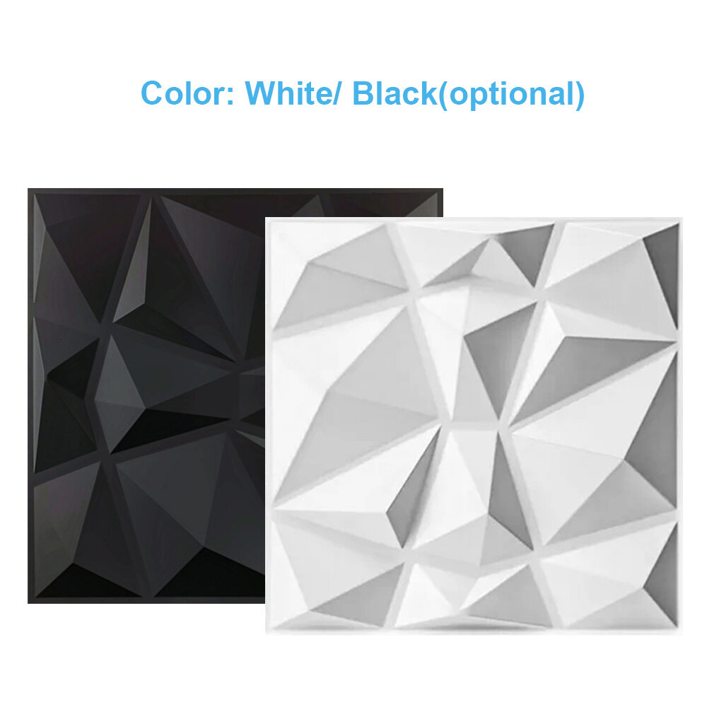 12 шт. 3D настенные панели декоративные ПВХ настенные панели с ромбовидной текстурой 12x12 дюймов с 1 рулоном двусторонней ленты для домашнего офиса гостиной спальни