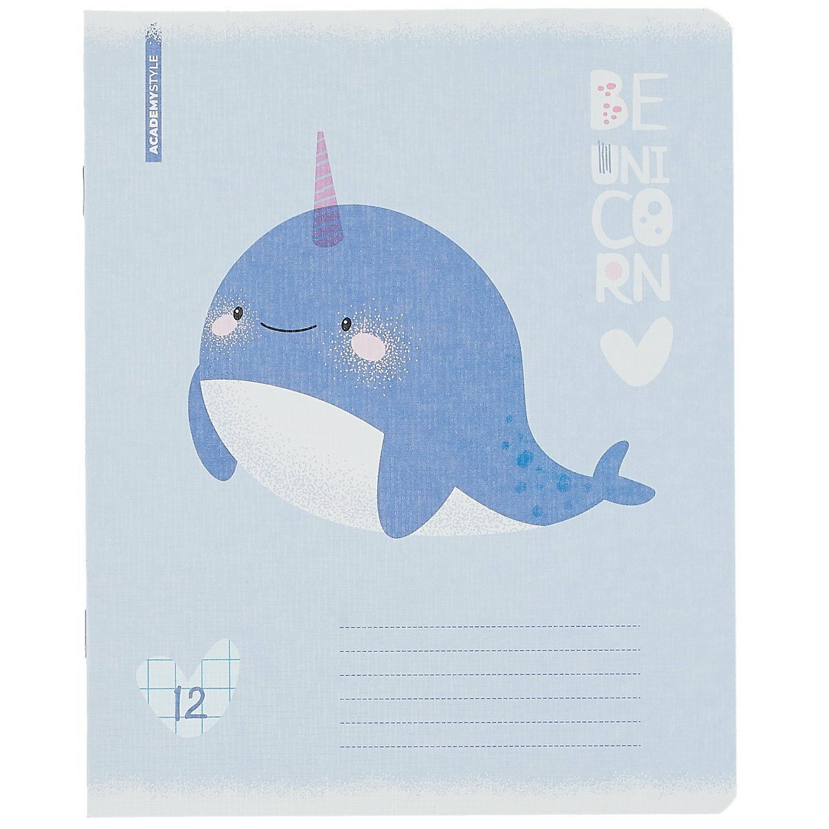 Тетрадь в крупную клетку Academy Style, "Я тоже единорог", 12 листов, в ассортименте